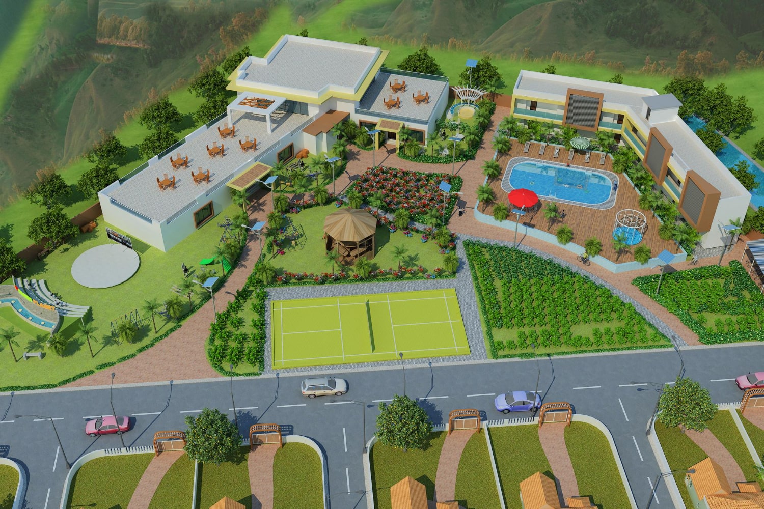 Amenities And Features In A Housing Project